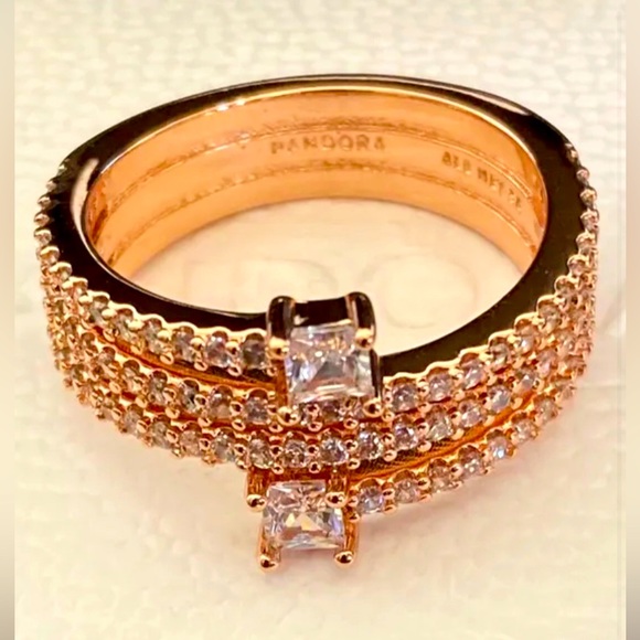 Pandora | Jewelry | Authentic Pandora S925 Ale Triple Helix Rose Gold Ring 8051c01 | Poshmark